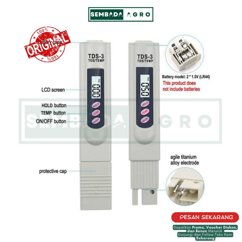 Jual TDS Meter Alat Ukur PPM Nutrisi Hidroponik | Shopee Indonesia