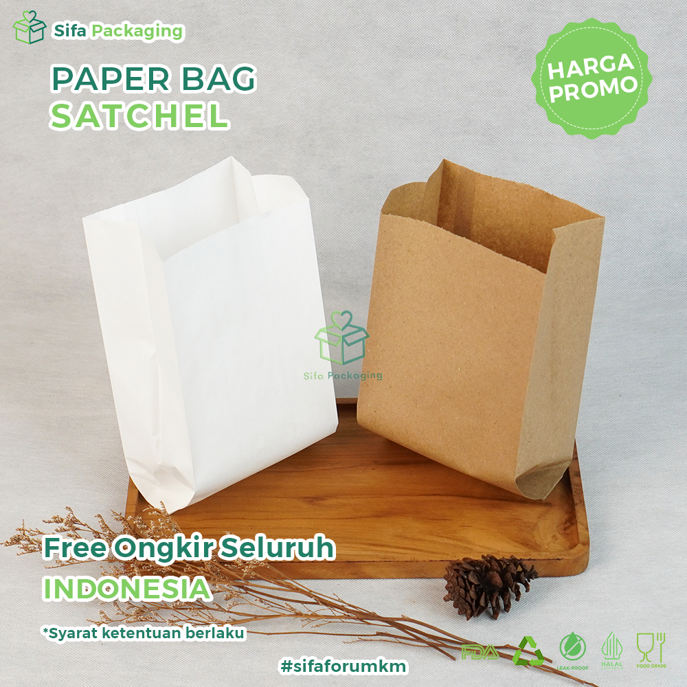 Jual Paper Bag Satchel Kentang Goreng Kantong Kertas Roti Fried Chicken ...