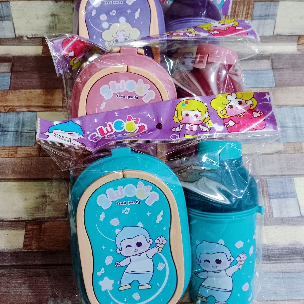 Jual Jual Lunch Box Set + Botol Minum/Kotak Makan Anak Karakter | Shopee Indonesia