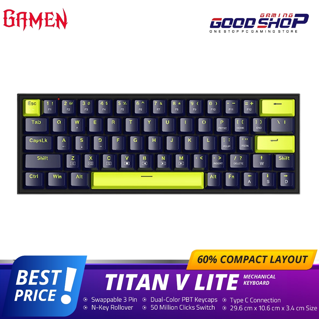 Jual GAMEN Titan V Lite Latest Titan Series Mechanical Gaming Keyboard ...