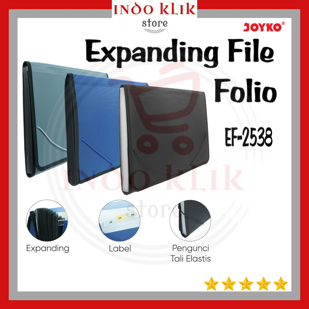 Jual Expanding File Ukuran Folio EF 2538 Joyko / Dompet Plastik Sekat ...