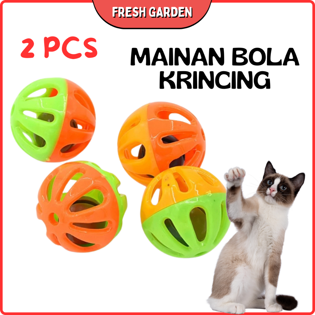 Jual 2PCS Mainan Bola Kucing Lonceng Krincing Original Lonceng Fresh ...