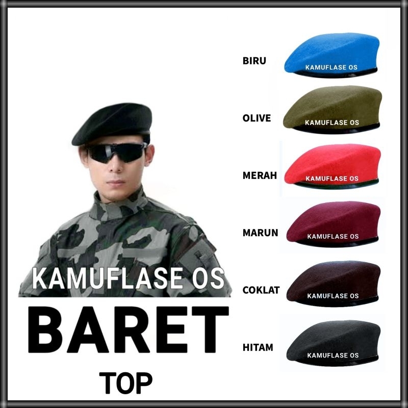 Jual GROSIR-Topi Baret TOP PREMIUM Warna lengkap Baret PP Baret Banser ...