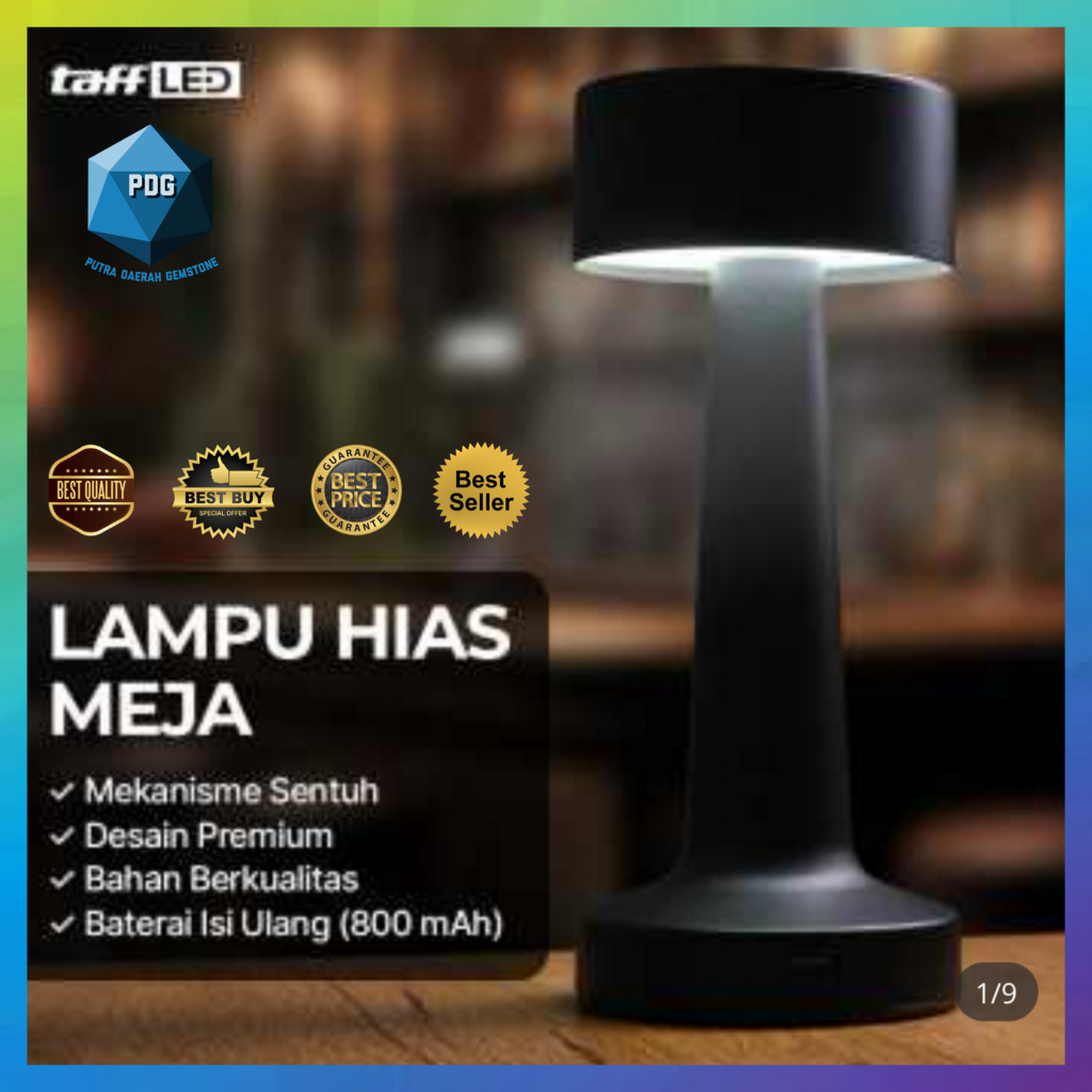 Jual LAMPU MEJA HIAS SENTUH LED TOUCH 3 Mode Warna Usb Rechargeable Minimalis Retro Untuk MEJA ...