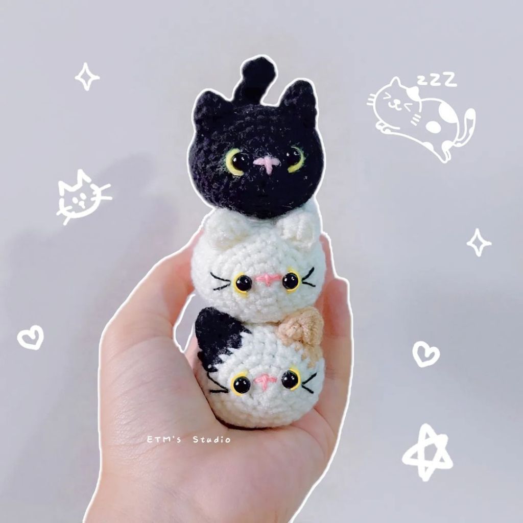 Jual Crochet Mini Cat Loaf | Boneka Rajut, Amigurumi (Handmade ...