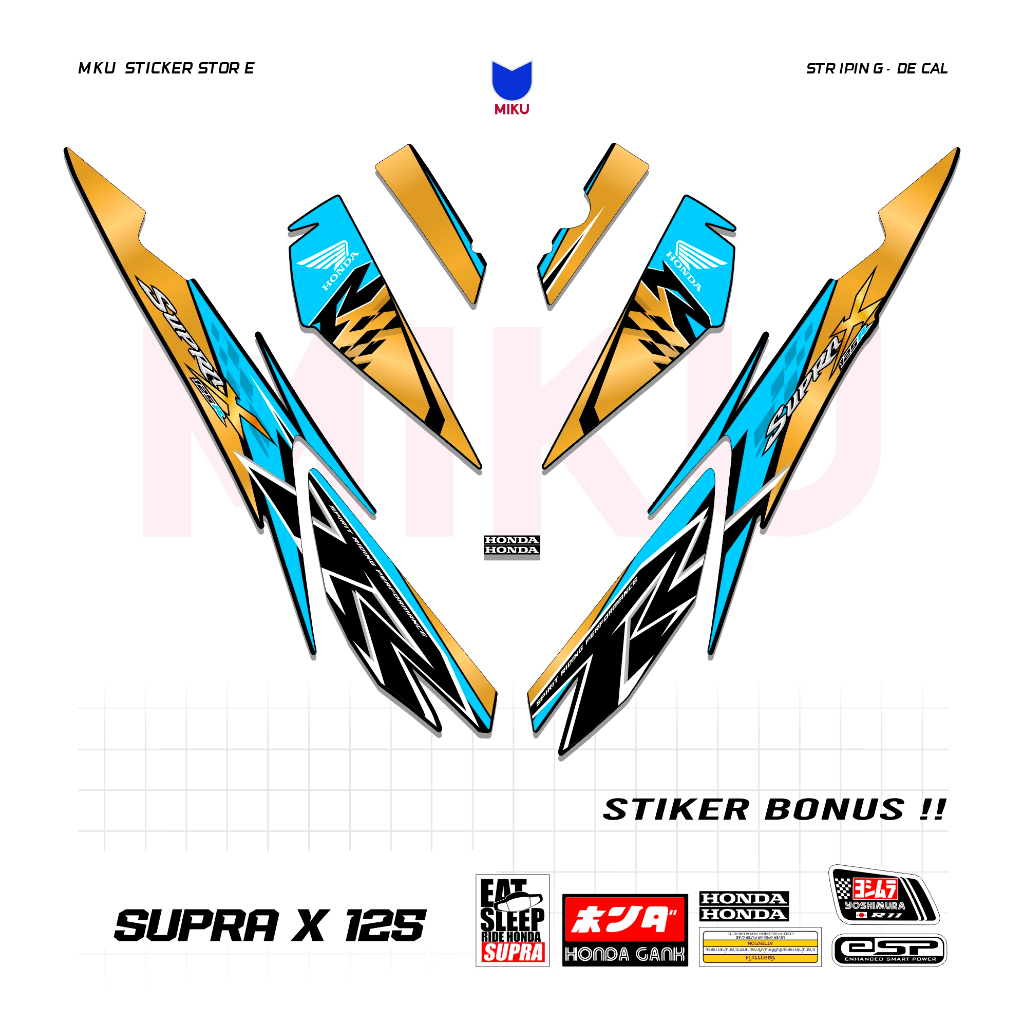 Jual SP65b Stiker Striping Motor Supra X 125 2004 Variasi Motif Simpel ...
