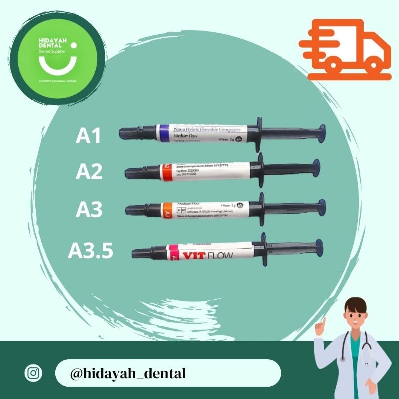 Jual composit flowable Vit Flow,nanoHybrid Flowable Composite warna a1 ...