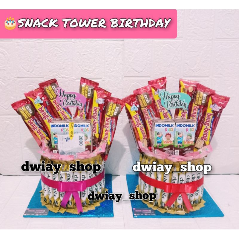 Jual SNACK TOWER BIRTHDAY / KUE ULTAH / SNACK CAKE / SNACK ULTAH ...