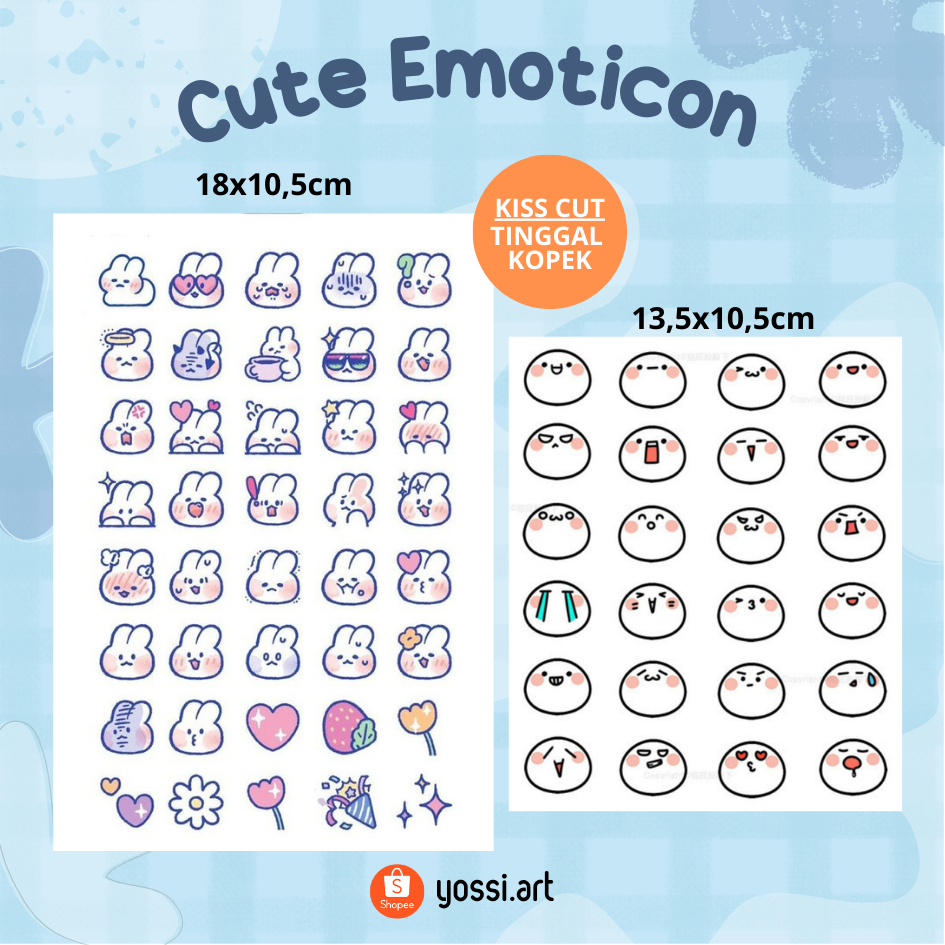 Jual Sticker Scrapbook EMOTICON FACE (KISS CUT) | Shopee Indonesia