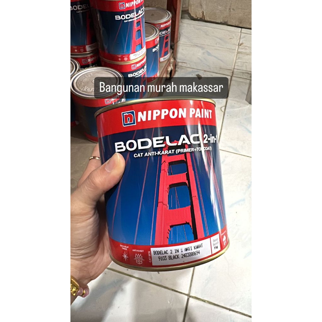 Jual Cat Dasar Besi Anti Karat Primer 2 In 1 Top Coat 1Kg Nippon Bodelac | Shopee Indonesia
