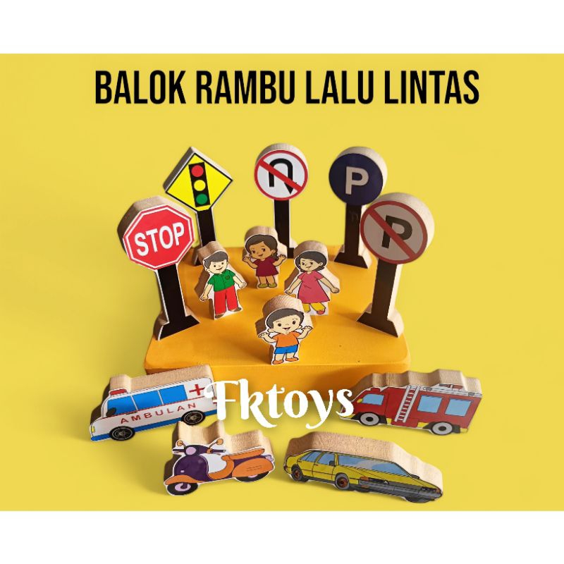 Jual Mainan Edukasi Balok Rambu Lalu lintas new | Shopee Indonesia