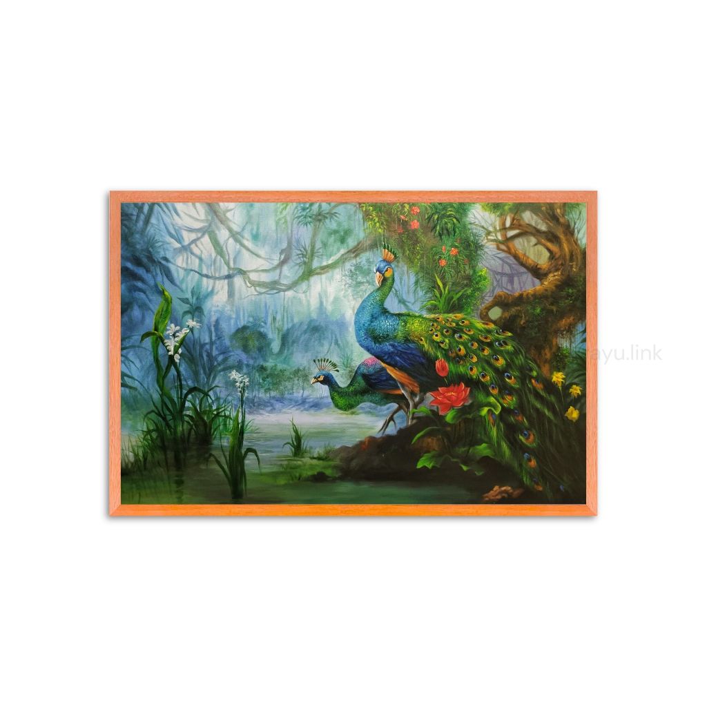 Jual Hiasan Dinding Lukisan Cetak Gambar Burung Merak Aesthetic Plus ...