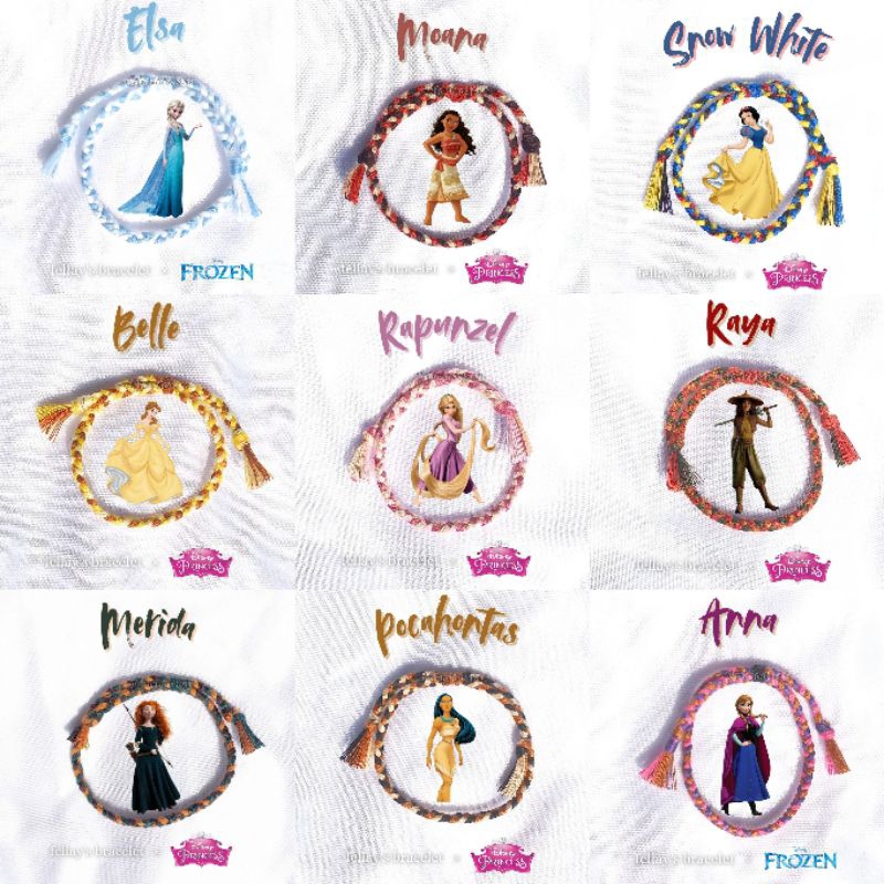 Jual GELANG KEPANG TIGA | GELANG KARAKTER DISNEY PRINCESS | Elsa, Anna ...