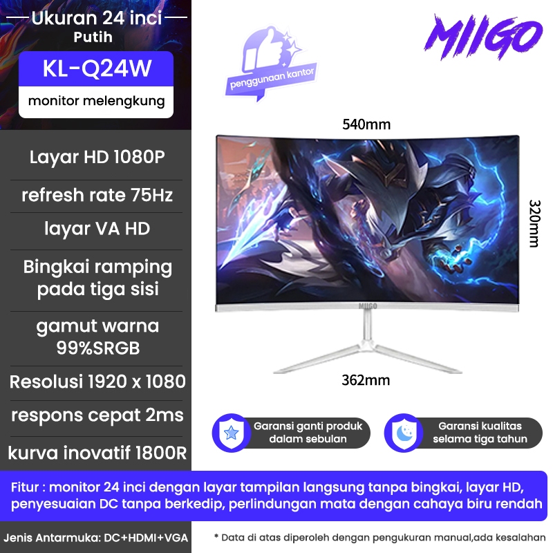 Jual MIIGO- Monitor 27 Inci , Tampilan Tanpa Batas , Monitor Gaming ...