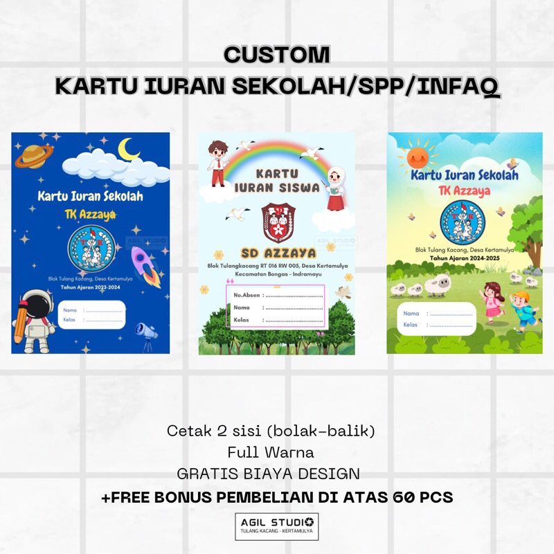 Jual Custom Kartu SPP iuran sekolah/Les/Bimbel/Kursus dll | Shopee ...