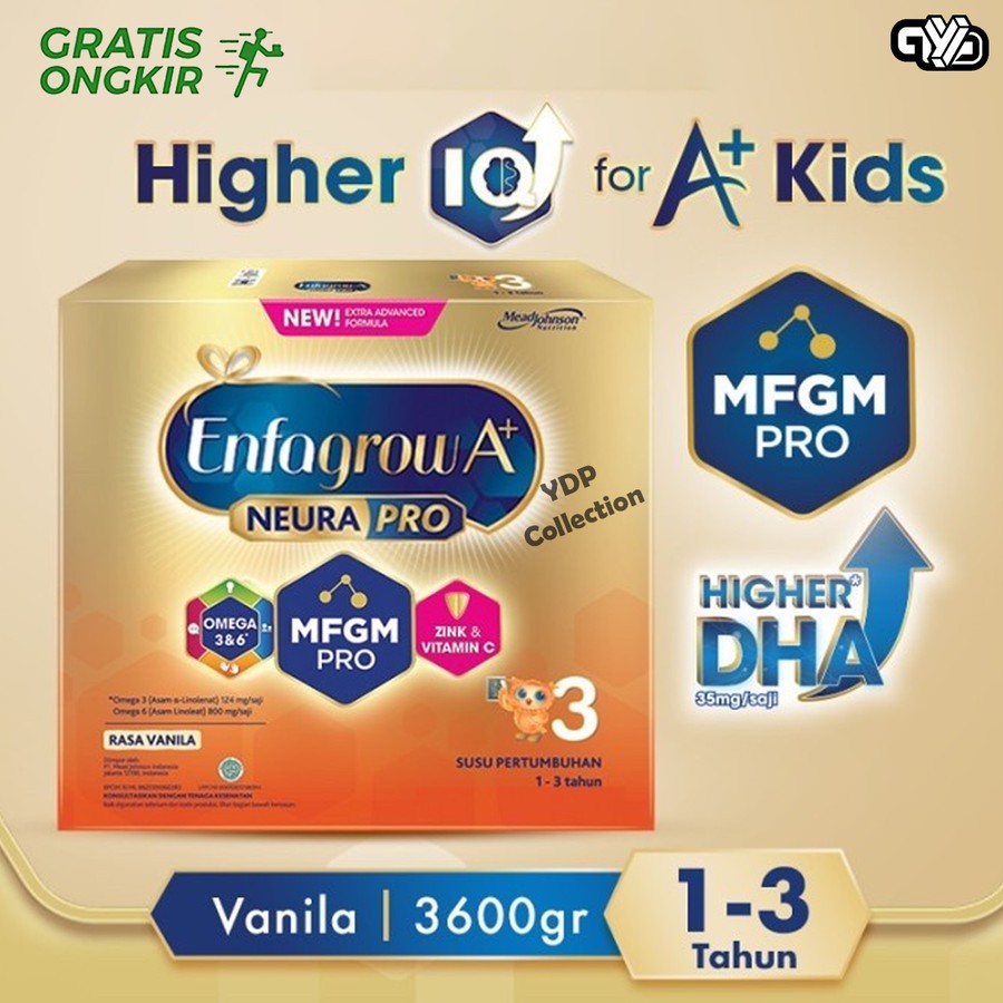 Jual Susu Enfagrow A+ 3 Susu Formula Vanila 3600 gr Enfagrow 3 Neura ...