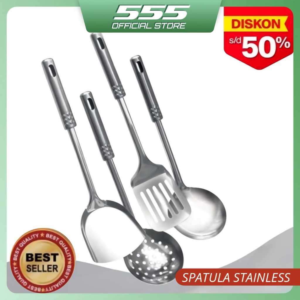 Jual Spatula Set 4 Pcs Stainless Sutil Sodet Penggorengan Centong Sayur ...