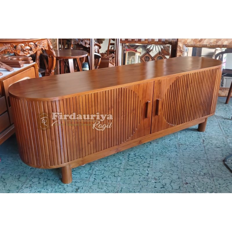 Jual Buffet bufet credenza tv meja tv kayu jati perhutani grade A ...
