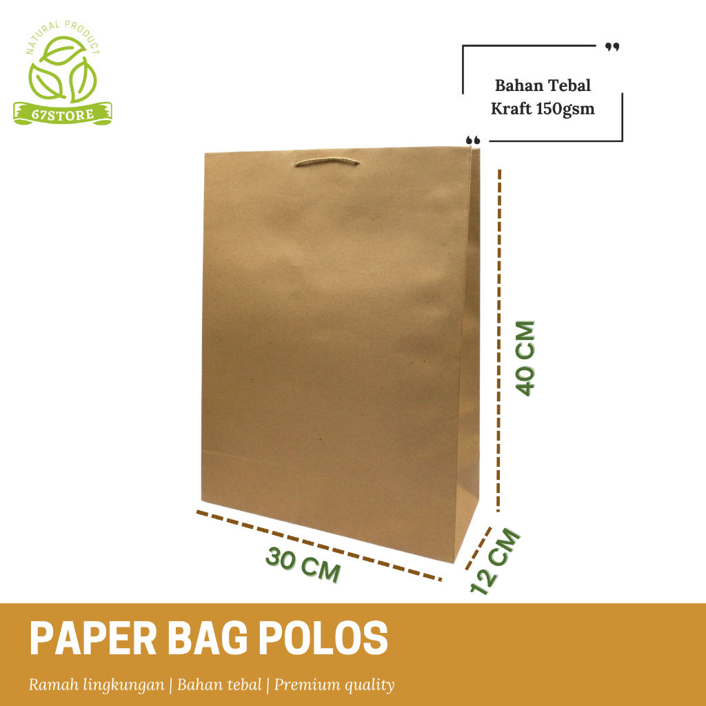 Jual Paperbag / Paper bag / Tas kertas besar ukuran 30 x 12 x 40cm ...