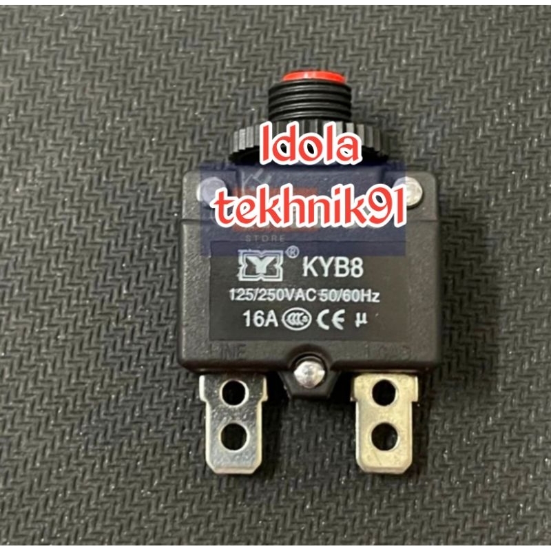 Jual Circuit Breaker Push Reset MCB Overload 16A125/250 Volt AC, 32 ...