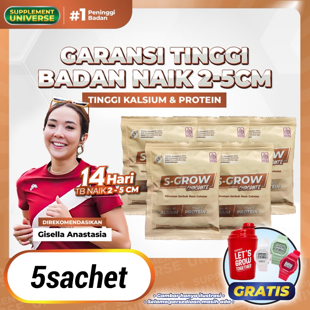 Jual 5 SACHET - SGROW COKELAT - Supplement Susu Peninggi Badan Terbaik ...