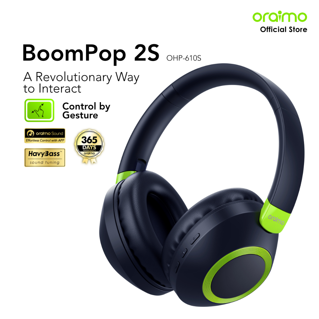 Jual oraimo BoomPop 2S Headphone Nirkabel Kontrol Gerakan Bluetooth v5 ...
