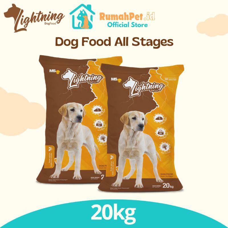 Jual Lightning Dog Beef All Stage 20kg Lightning Makanan Anjing 20kg ...