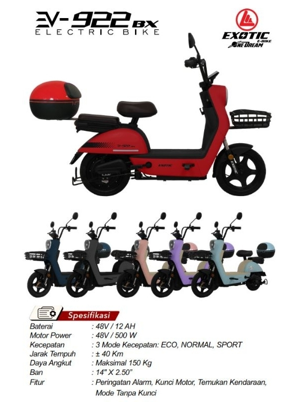 Jual SEPEDA LISTRIK ELECTRIK BIKE EXOTIC EV 925/EV 922 BX BY PACIFIC | Shopee Indonesia