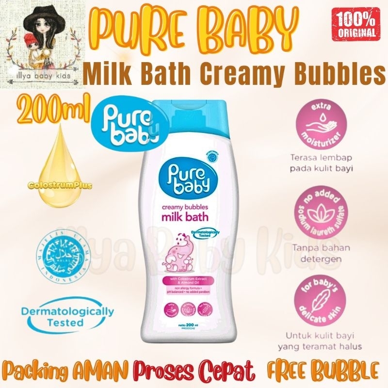 Jual Pure Baby Creamy Bubbles Milk Bath 200ml - Sabun Mandi Cair Bayi ...