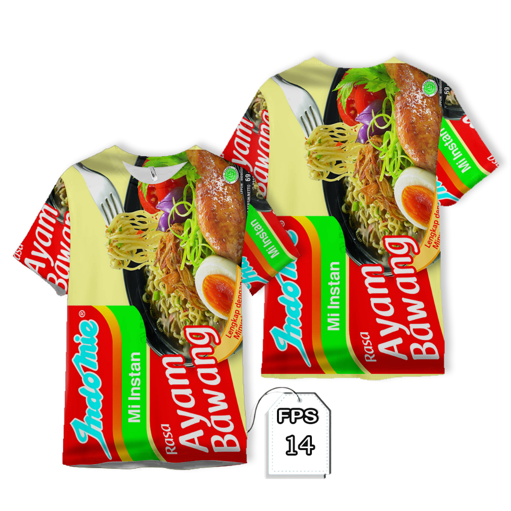 Jual KAOS INDOMIE RASA AYAM BAWANG KAOS DEWASA GAMBAR INDOMIE KAOS LUCU ...