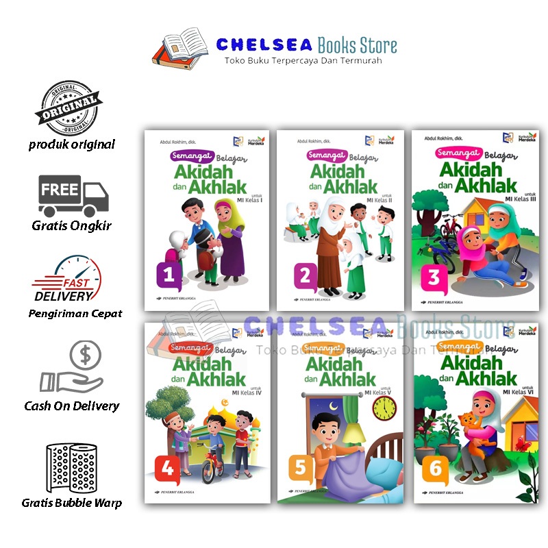 Jual SEMANGAT BELAJAR AKIDAH DAN AKHLAK UNTUK MI KELAS 1 - 6 KURIKULUM MERDEKA - ERLANGGA ...