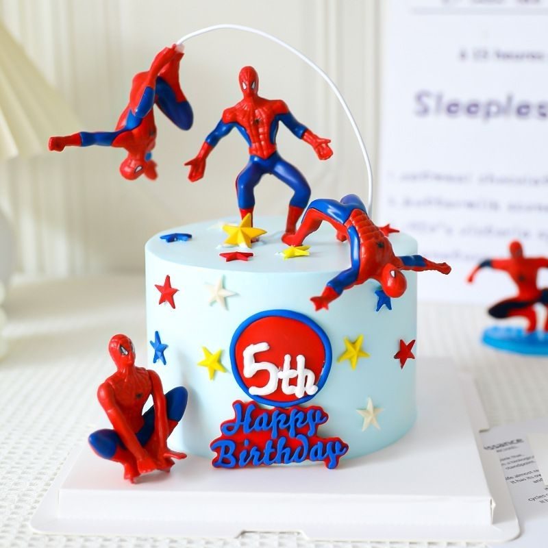 Jual Topper Cake Spiderman Isi 7 / TOPPER TEMA SPIDERMAN / MAINAN ...