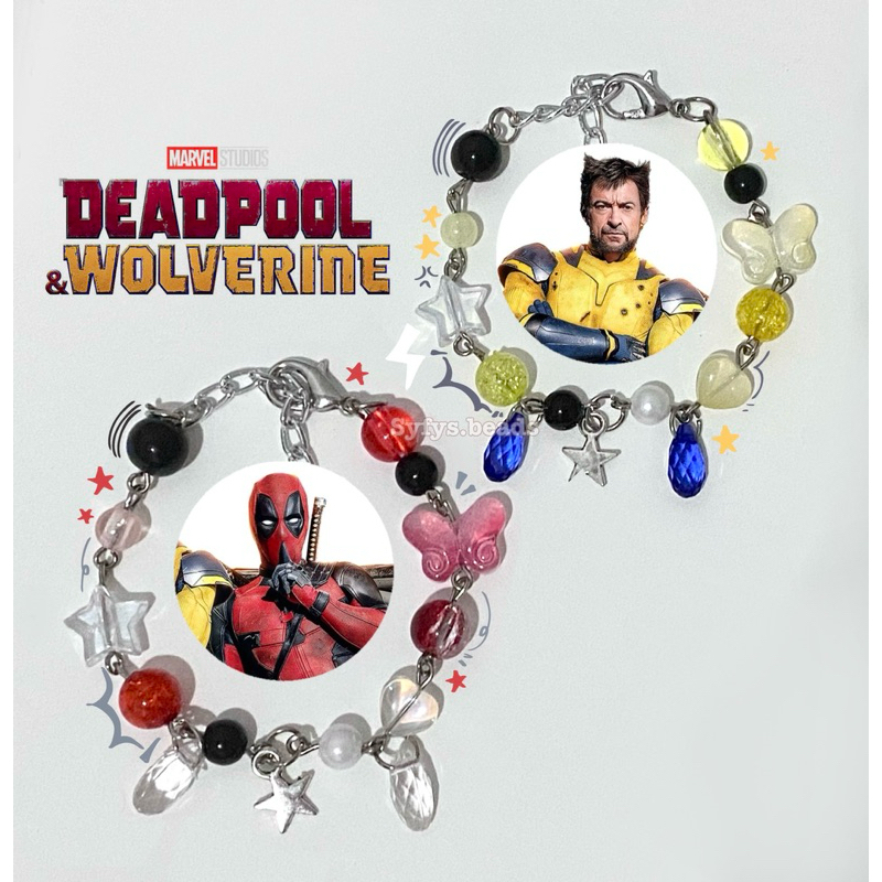 Jual Deadpool & Wolverine bracelet gelang | Gelang manik couple marvel ...