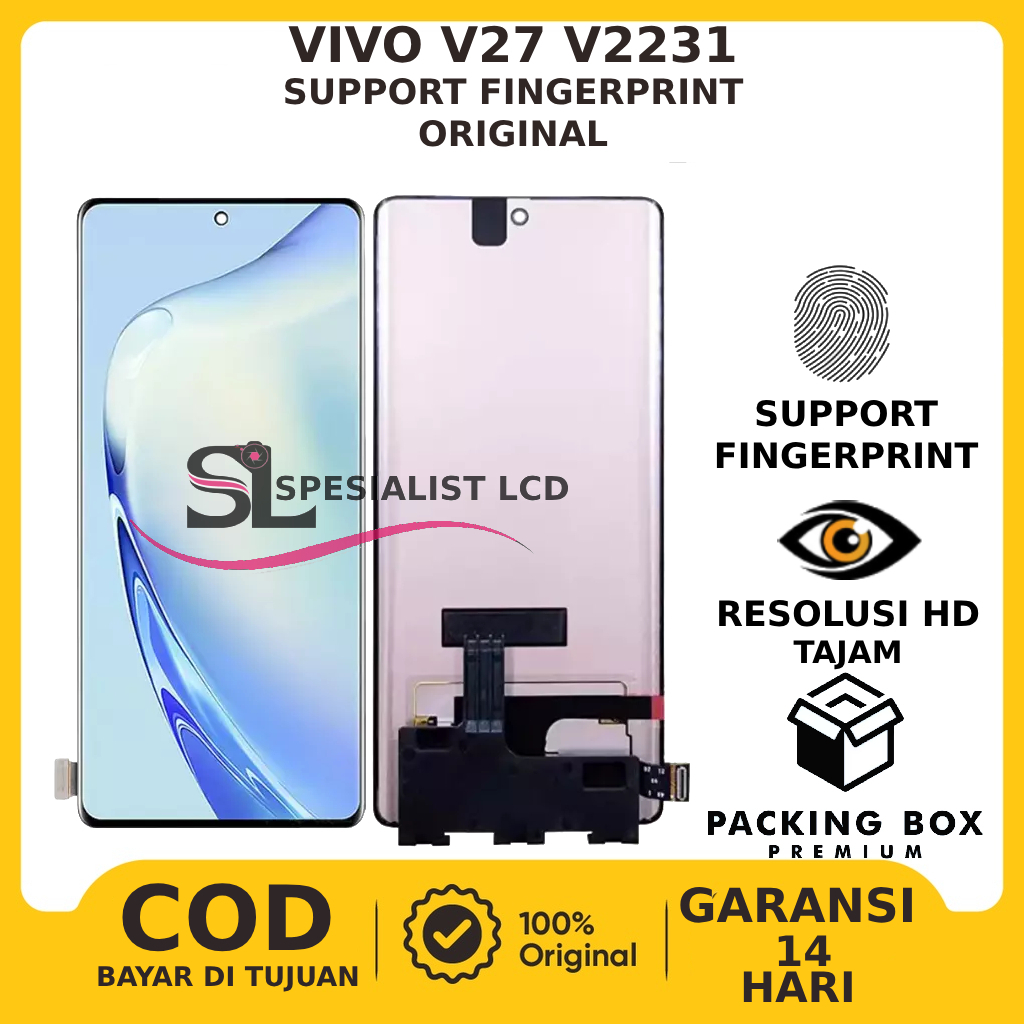 Jual LCD TOUCHSCREEN VIVO V27 SUPPORT FINGERPRINT ORIGINAL FULLSET ...