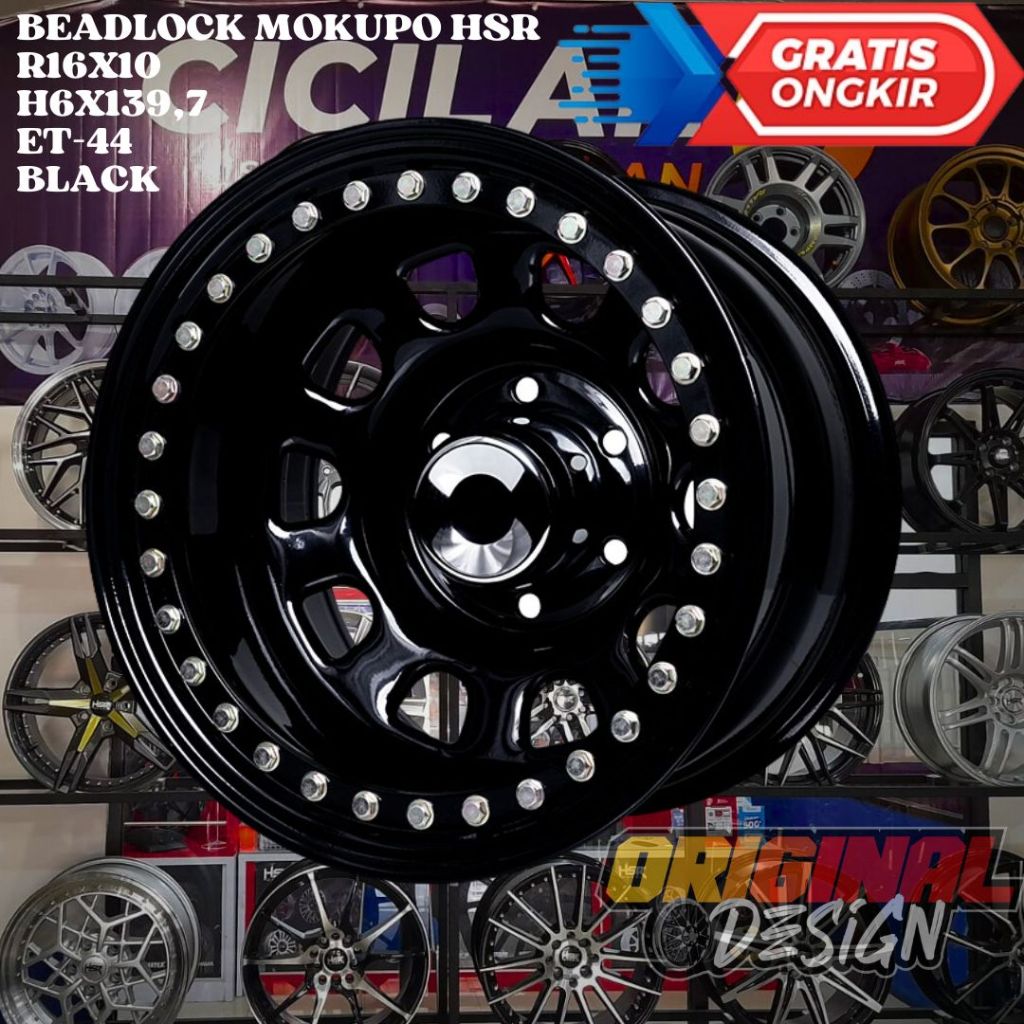 Jual Velg Mobil Ring 16 DAYTONA STEEL HSR MOKUPO R16 LEBAR 10 INCH LOBANG BAUT 6 ET-44 BLACK ...