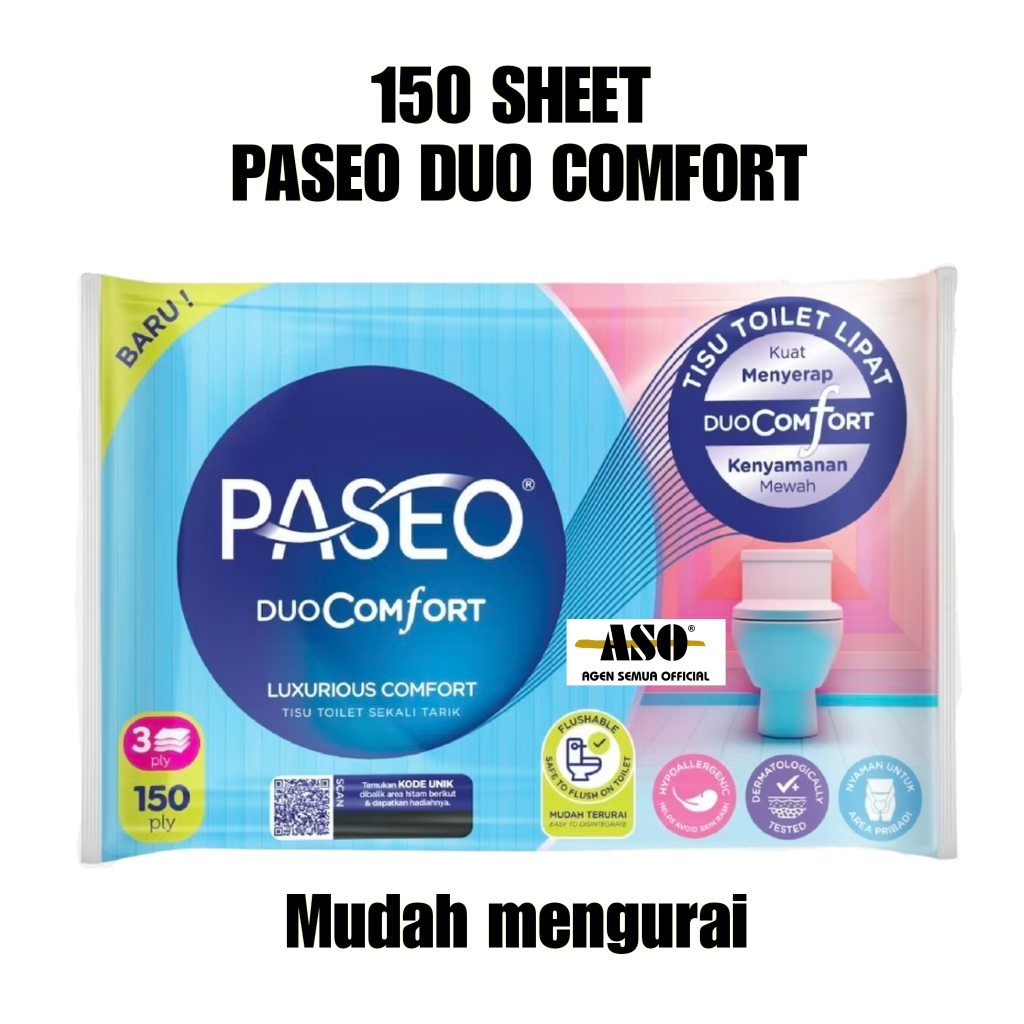Jual Tisu Tissue Paseo Duo Comfort Tissue Toilet Interfold Compact Pack ...