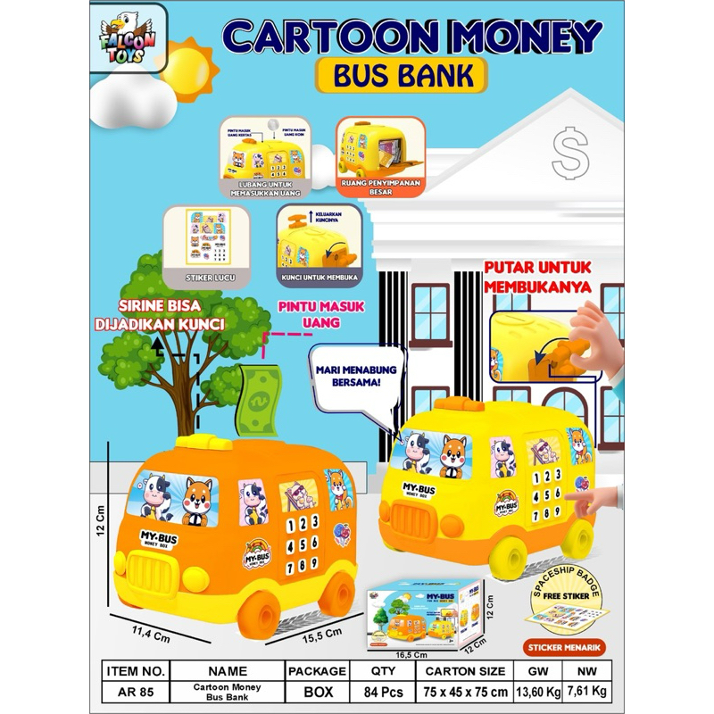 Jual MAINAN ANAK CELENGAN ANAK BENTUK BUS BANK - MY BUS FUN BUS MONEY ...
