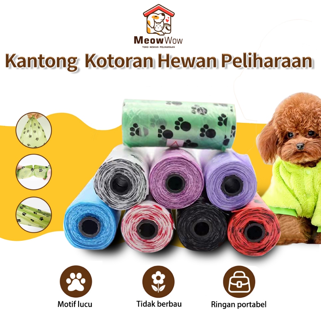 Jual MEOWWOW IS 15 poop bag polos kantong sampah popok kantong sampah ...