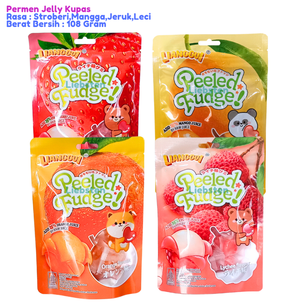 Jual Permen Lunak Jelly Kupas Aneka Rasa Buah Peeled Candy Lianggui ...