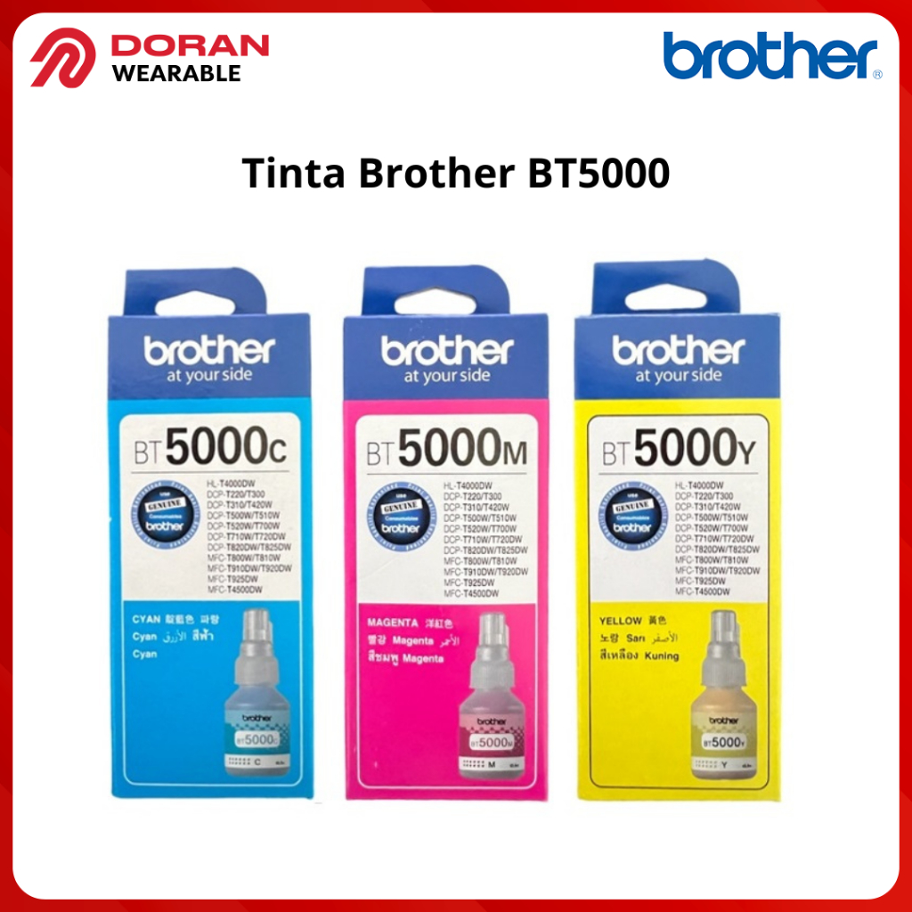 Jual BROTHER Tinta Brother BT 5000 BT5000 Cyan Magenta Yellow - Original | Shopee Indonesia