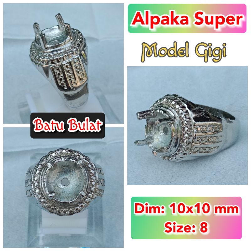 Jual emban batu akik dan permata alpaka super batu bulat.02 | Shopee ...