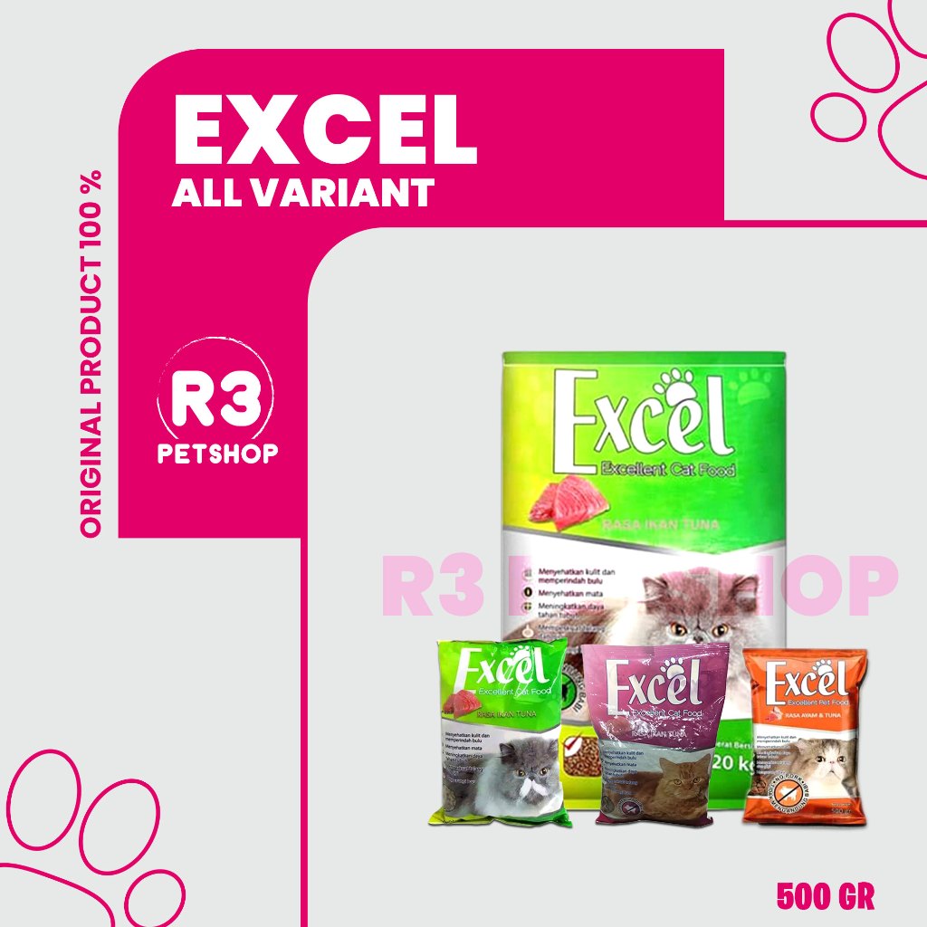 Jual Makanan Kucing Murah EXCEL All Varian 500gr (Ekspedisi) | Shopee ...