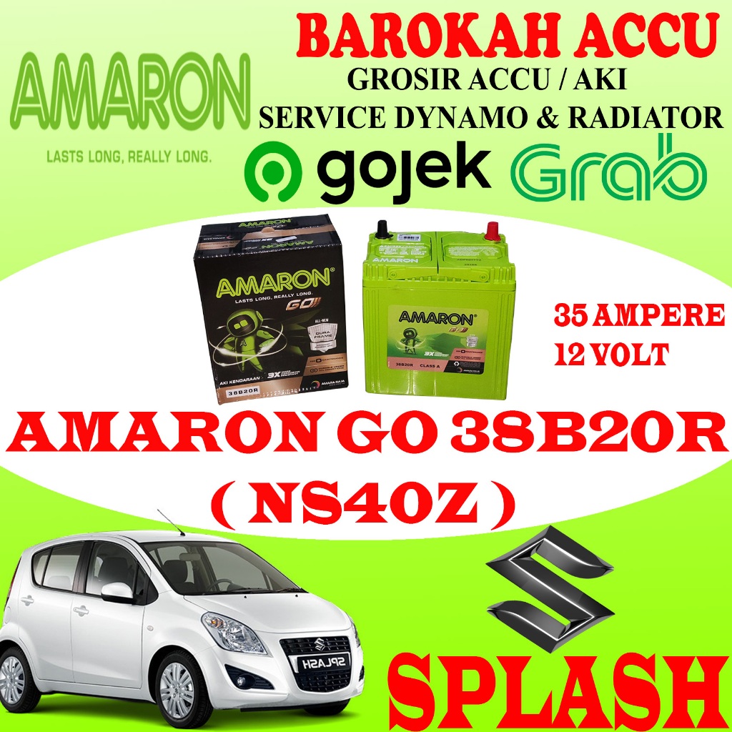 Jual AKI MOBIL SUZUKI SPLASH AMARON GO 38B20R / NS40Z , 35 AH | Shopee ...