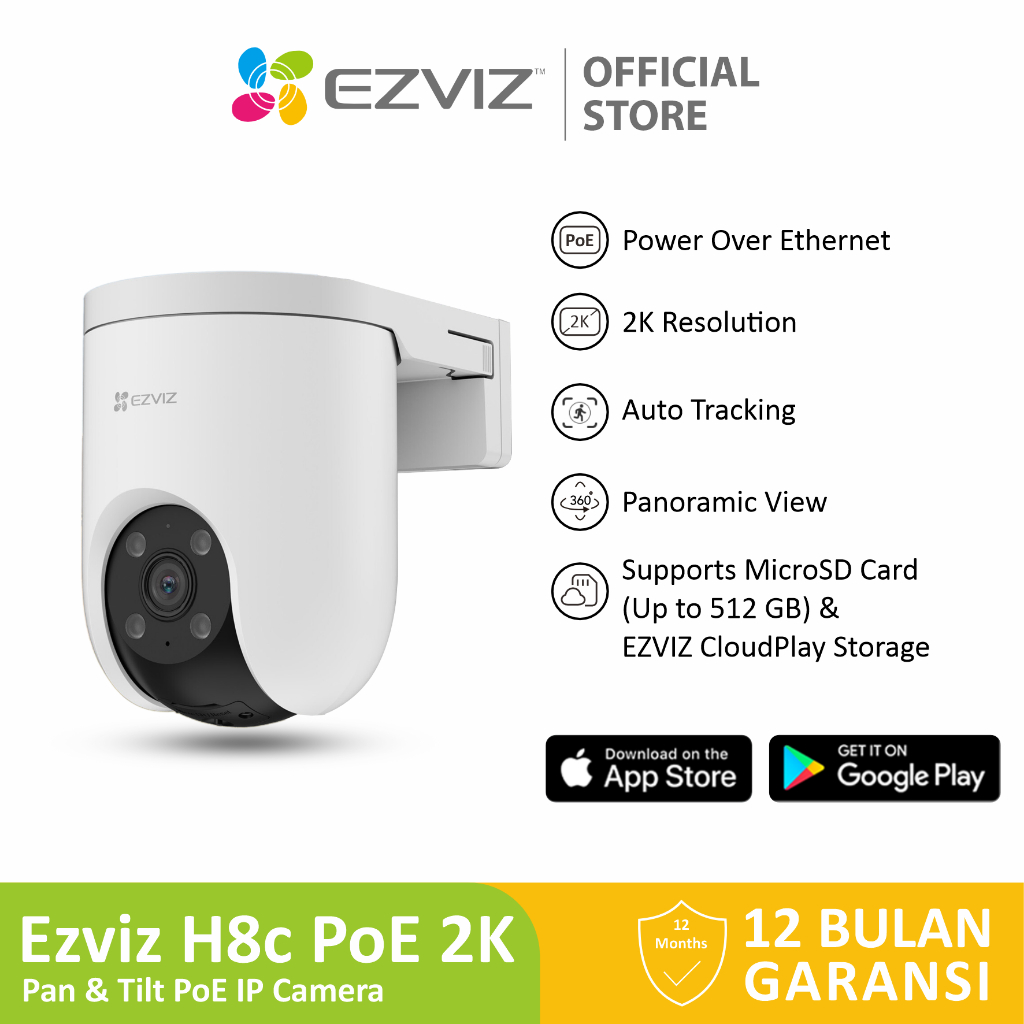 Jual Ezviz H8c PoE 2K Smart Home Pan & Tilt PoE IP Camera CCTV Outdoor | Shopee Indonesia
