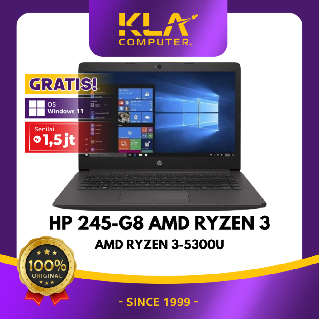 Jual HP 245 G8 R3 AMD Ryzen 3 5300U 4GB 8GB SSD 256GB NVMe 14' HD | Shopee Indonesia