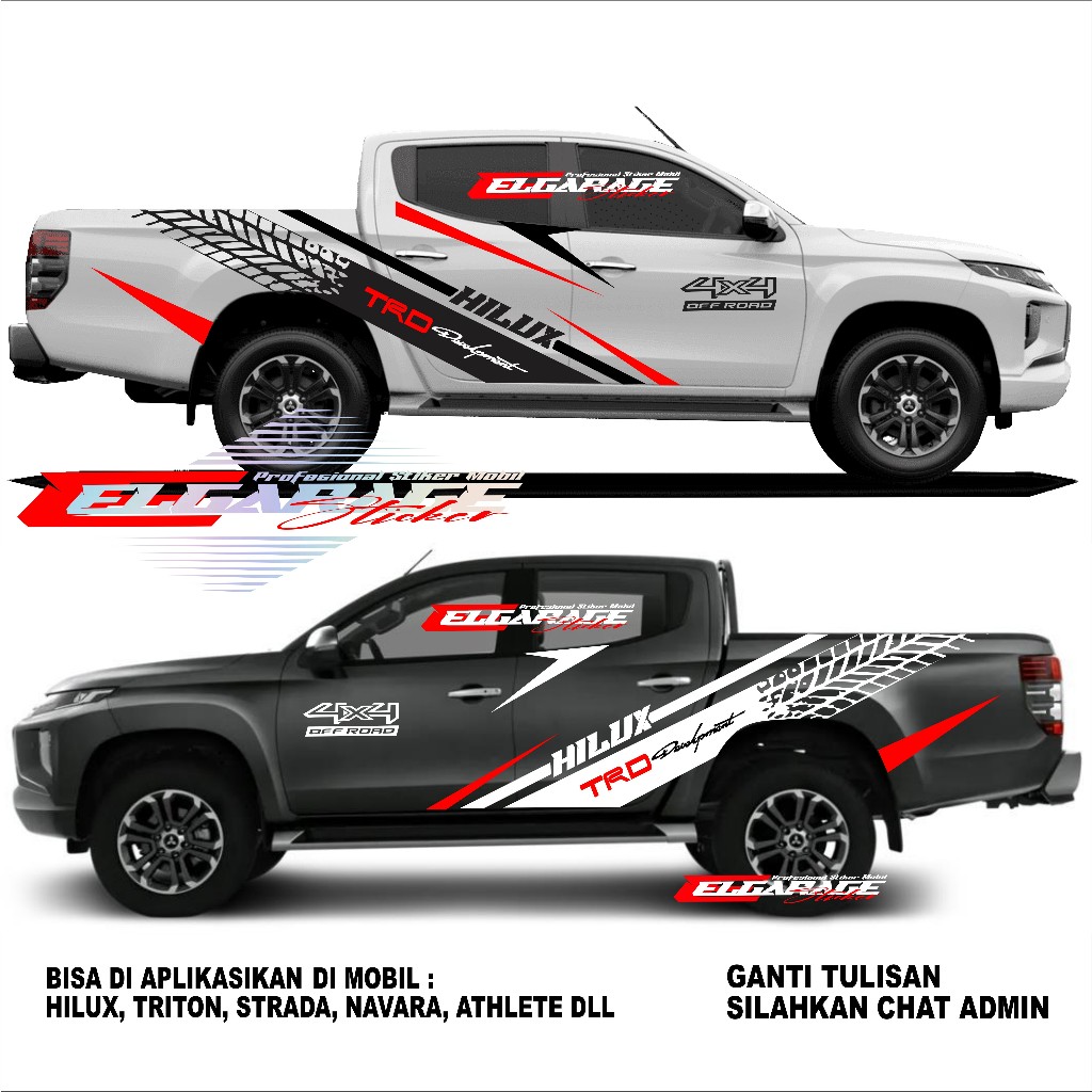 Jual Stiker sticker mobil hilux cutting stiker mobil hilux triton trd ...