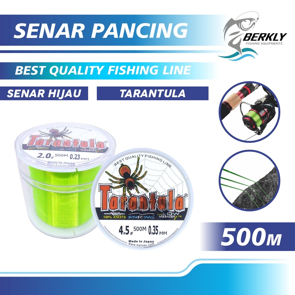 Jual Tali Pancing 500m Senar Pancing Tarantula Warna Hijau Fishing Line ...