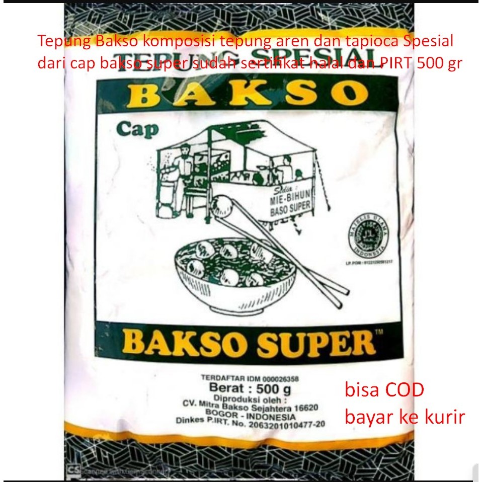 Jual Tepung Bakso komposisi tepung aren dan tapioca Spesial dari cap ...