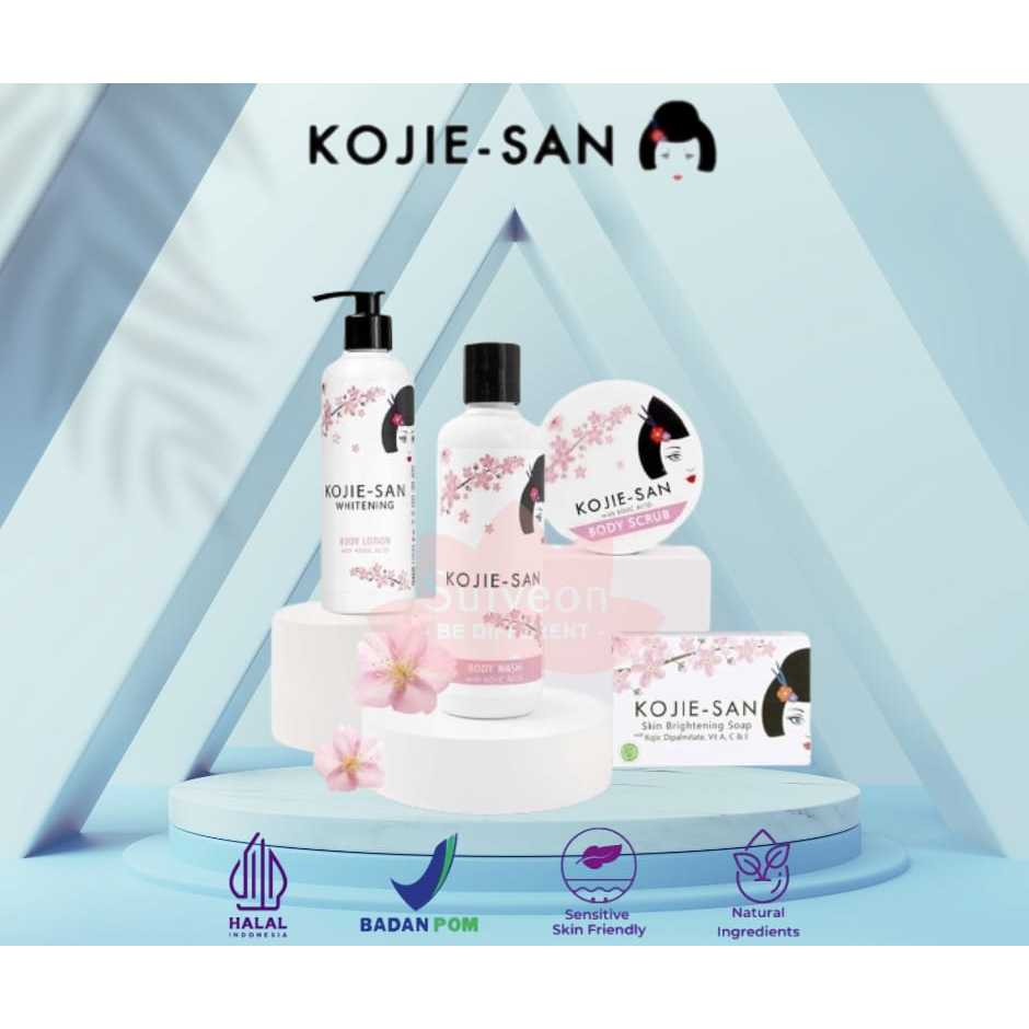Jual [BPOM] Kojie-San Paket 1 Set Kojic Glowing/Handbody/Body lotion ...