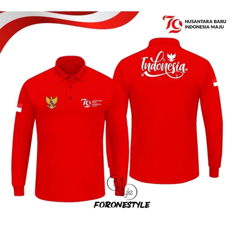 Jual BAJU MODEL POLO ( INDONESIA HUT RI 79) | Shopee Indonesia